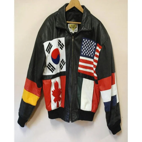World Flags Moto Jacket – Vintage Jacket