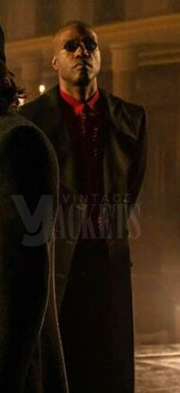The Matrix Resurrections Morpheus Black Trench Coat - Yahya Abdul-Mateen II – Vintage Jacket