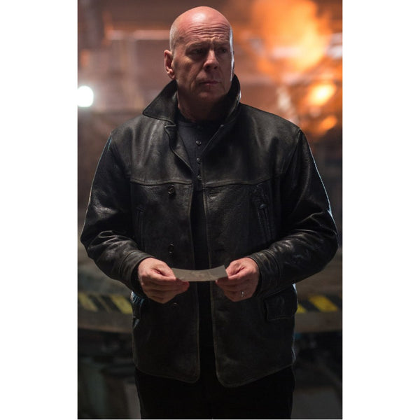 Bruce Willis Extraction Leonard Turner Leather Jacket - Vintage Jackets