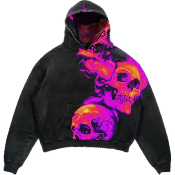 Skully Grey Hoodie – Vintage Jacket