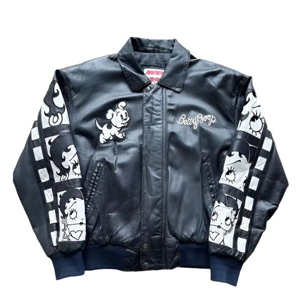 Betty Boop Vintage Black Leather Jacket – Vintage Jacket