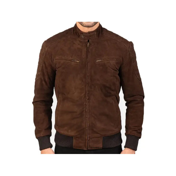 Brown Cafe Racer Suede Leather Jacket – Vintage Jacket