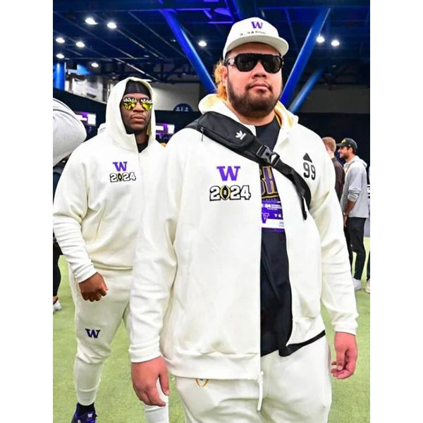 CFP National 2024 Washington Huskies White Fleece Hoodie – Vintage Jacket