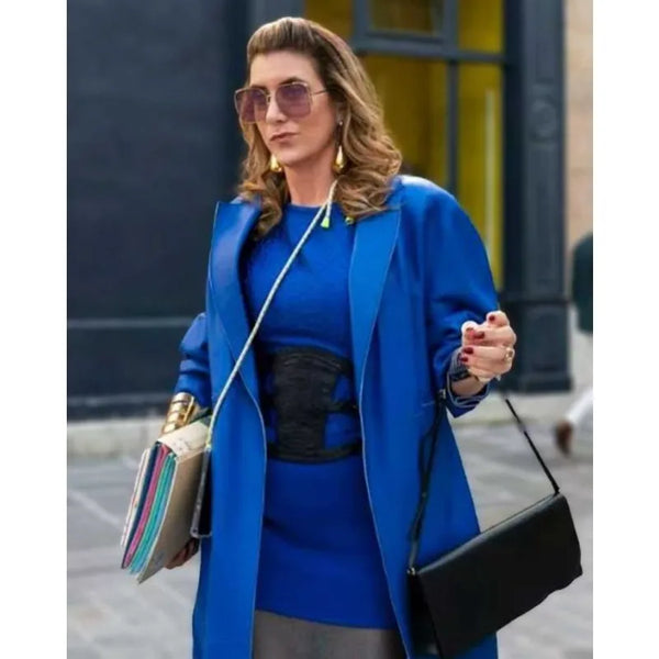 Madeline Blue Leather Coat Emily in Paris S03 – Vintage Jacket