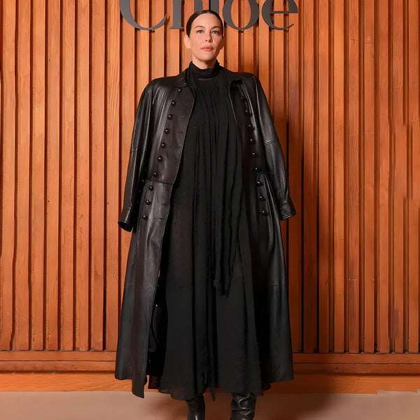 Liv Tyler Paris Fashion Week Black Leather Coat – Celebrity Style ...