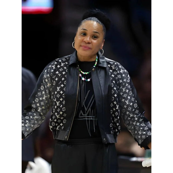March Madness Dawn Staley Leather Black Jacket – Vintage Jacket