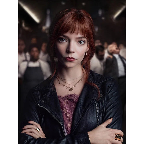 Margot The Menu 2022 Black Leather Jacket – Vintage Jacket