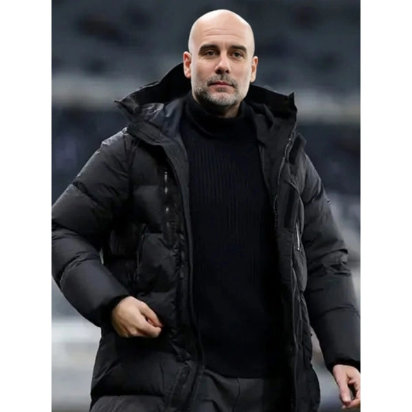 Football Manager Pep Guardiola Puffer Hooded Jacket – Vintage Jacket