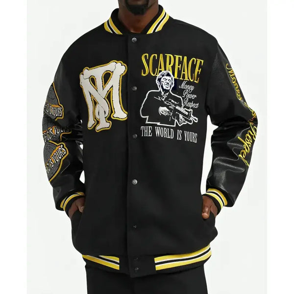 Scarface Black Varsity Style Letterman Jacket – Vintage Jacket