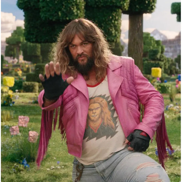 Jason Momoa Minecraft Movie Pink Leather Jacket – Vintage Jacket
