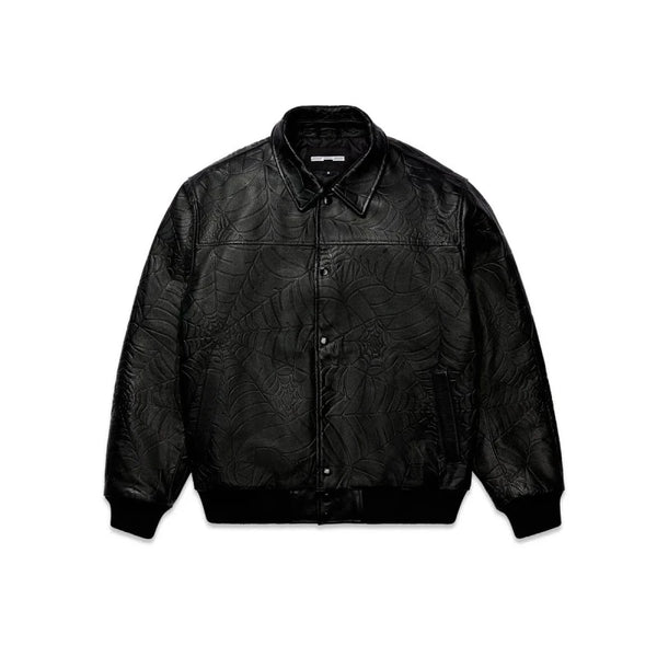 Black Sp5der Web Leather Jacket – Vintage Jacket