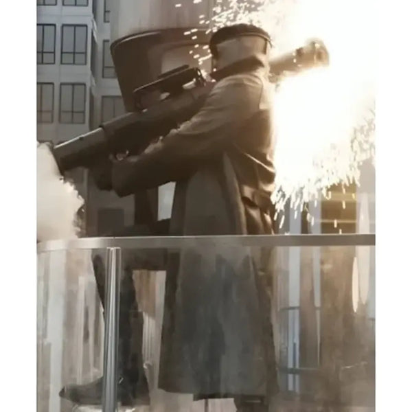 Cinematic Style – Lee Pace Black Leather Coat from The Running Man ...