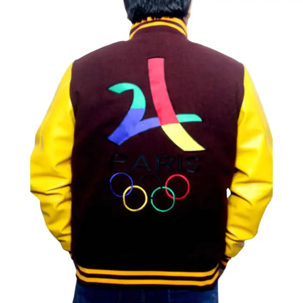Olympics Games Paris 2024 France Maroon Varsity Jacket – Vintage Jacket