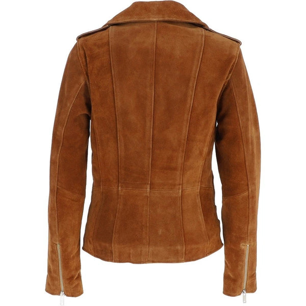 Motorcycle Brown Suede Leather Jacket - Vintage Jackets