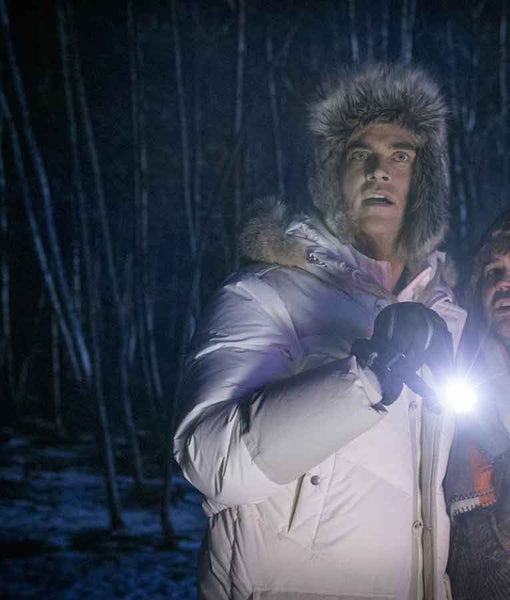 Cheyenne Jackson Movie Werewolves Within 2021 White Parka Jacket ...