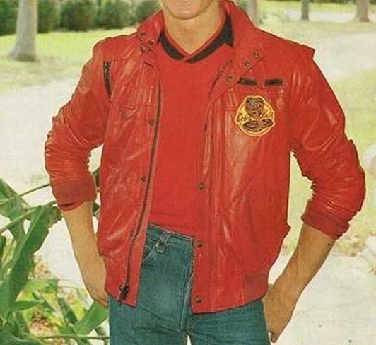 William Zabka Cobra Kai Red Leather Jacket | Johnny Lawrence Snake ...