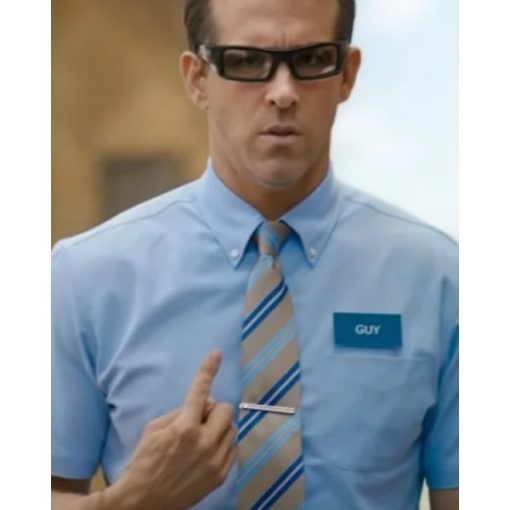 Ryan Reynolds Shirt and Tie Free Guy Movie Style – Vintage Jacket