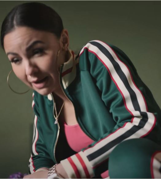 Maid Danielle Track Jacket | Aimee Carrero Green Jacket With Stripe ...