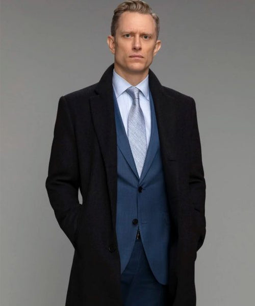 Stargirl Jordan Mahkent Coat | Neil Jackson Black Wool Trench Coat ...