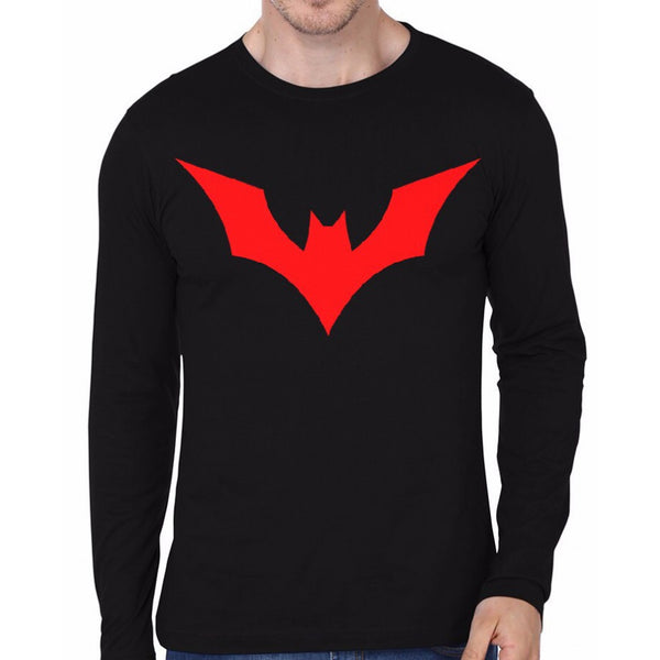 Batman Beyond Red Logo Black T-Shirt - Vintage Jackets