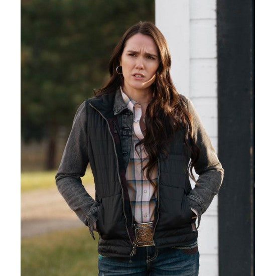 Eden Brolin Yellowstone Mia Vest - Vintage Jackets
