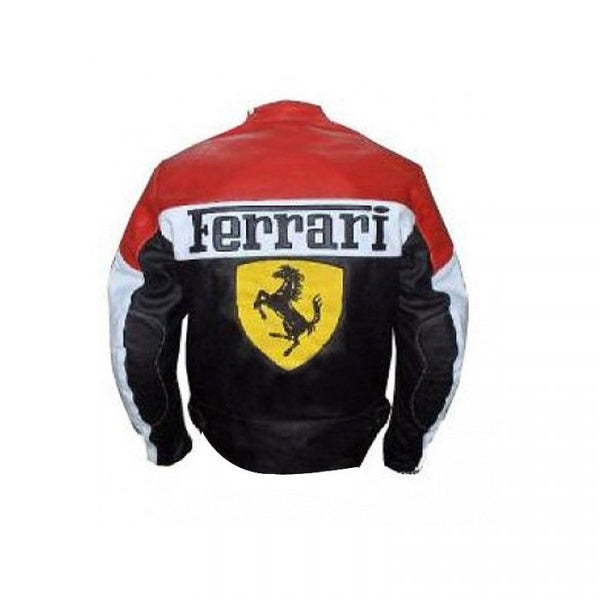 Ferrari Red And Black Leather Jacket| 43% Off - Vintage Jackets