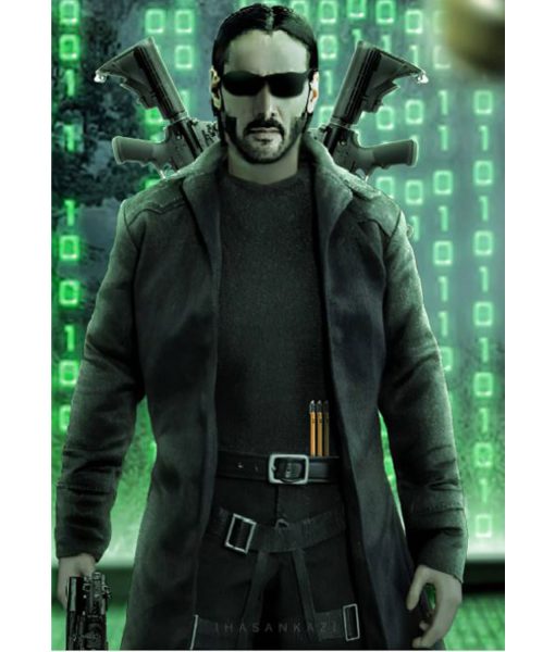 The Matrix 4 Keanu Reeves Black Wool Trench Coat – Vintage Jacket