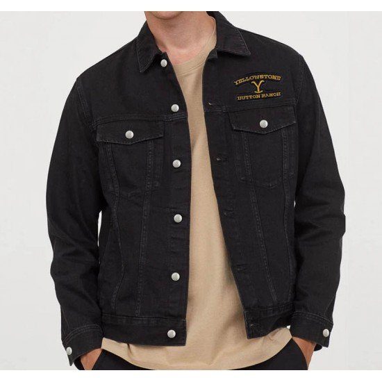 Yellowstone Dutton Ranch Black Denim Jacket – Vintage Jacket